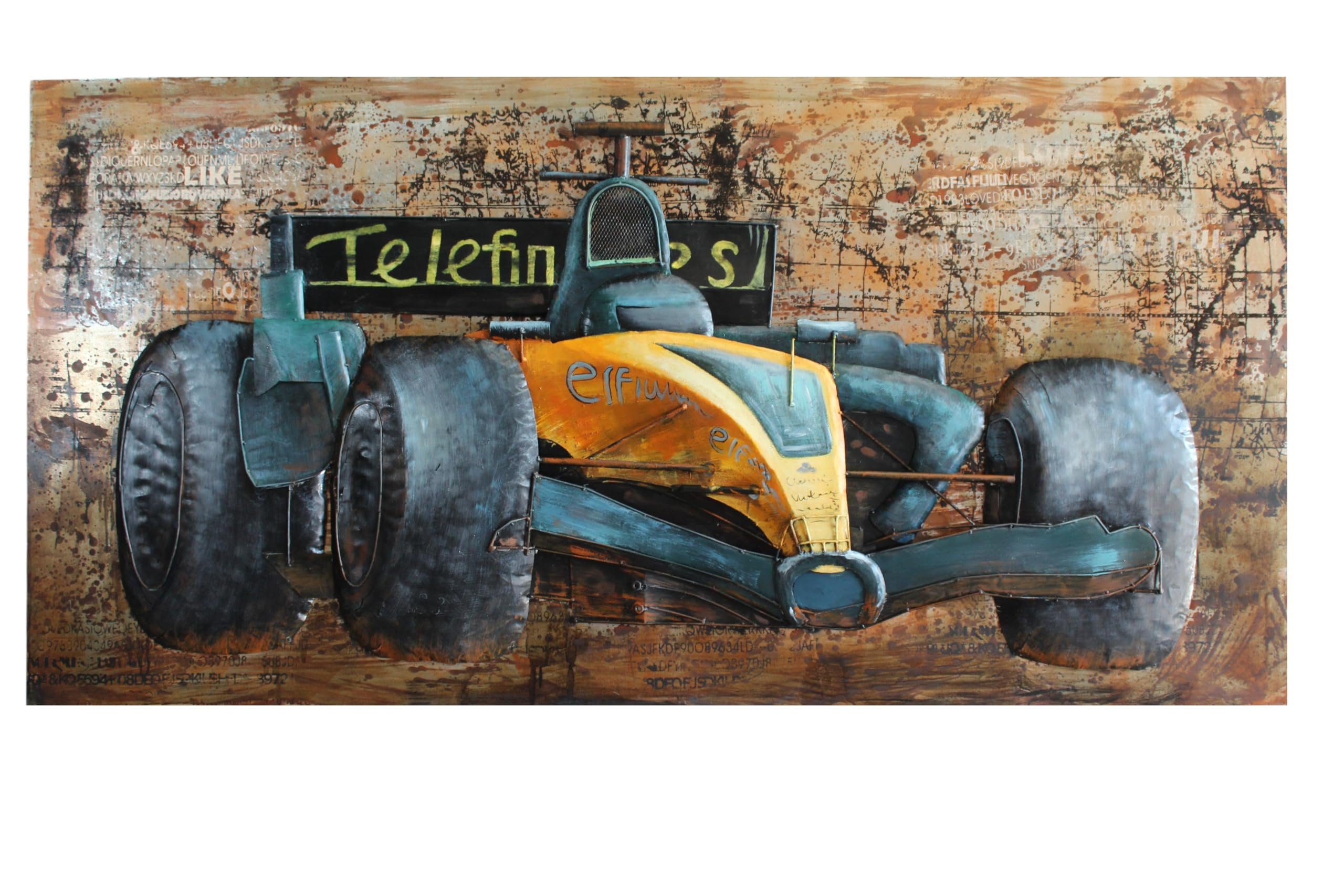 17 Stories Formula One Racing Car Sheet Metal 3D Wall Art Painting 79 ...