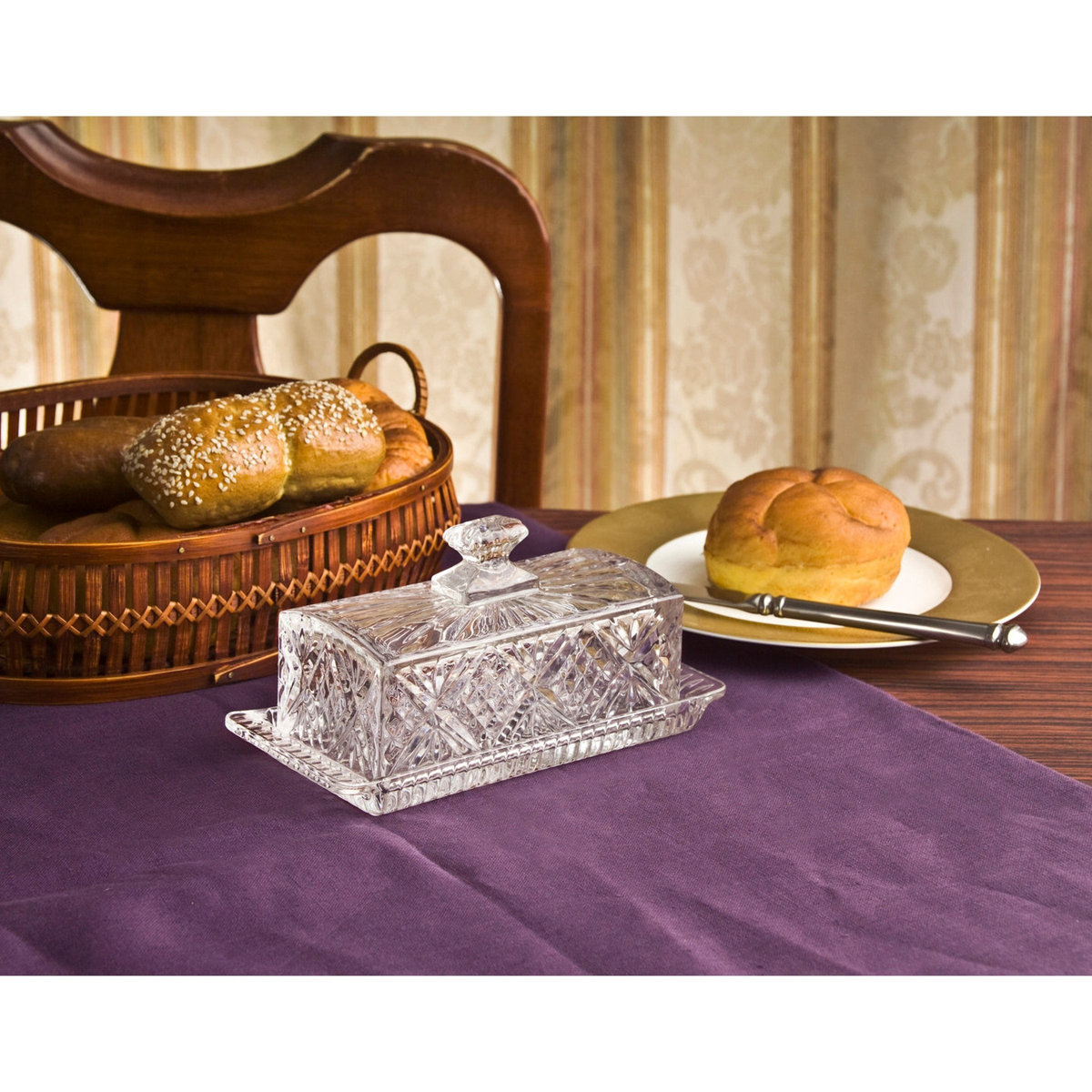 Godinger Silver Art Co Dublin Crystal Butter Dish & Reviews | Birch Lane