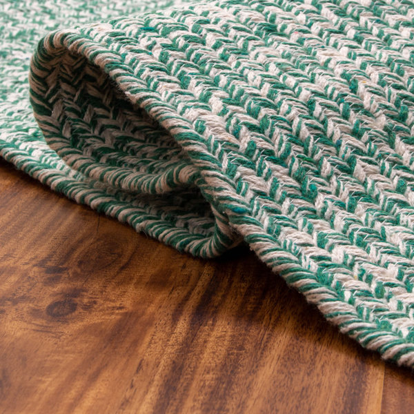 Dakota Fields Hand Braided Farmhouse Green Reversible Area Rug | Wayfair