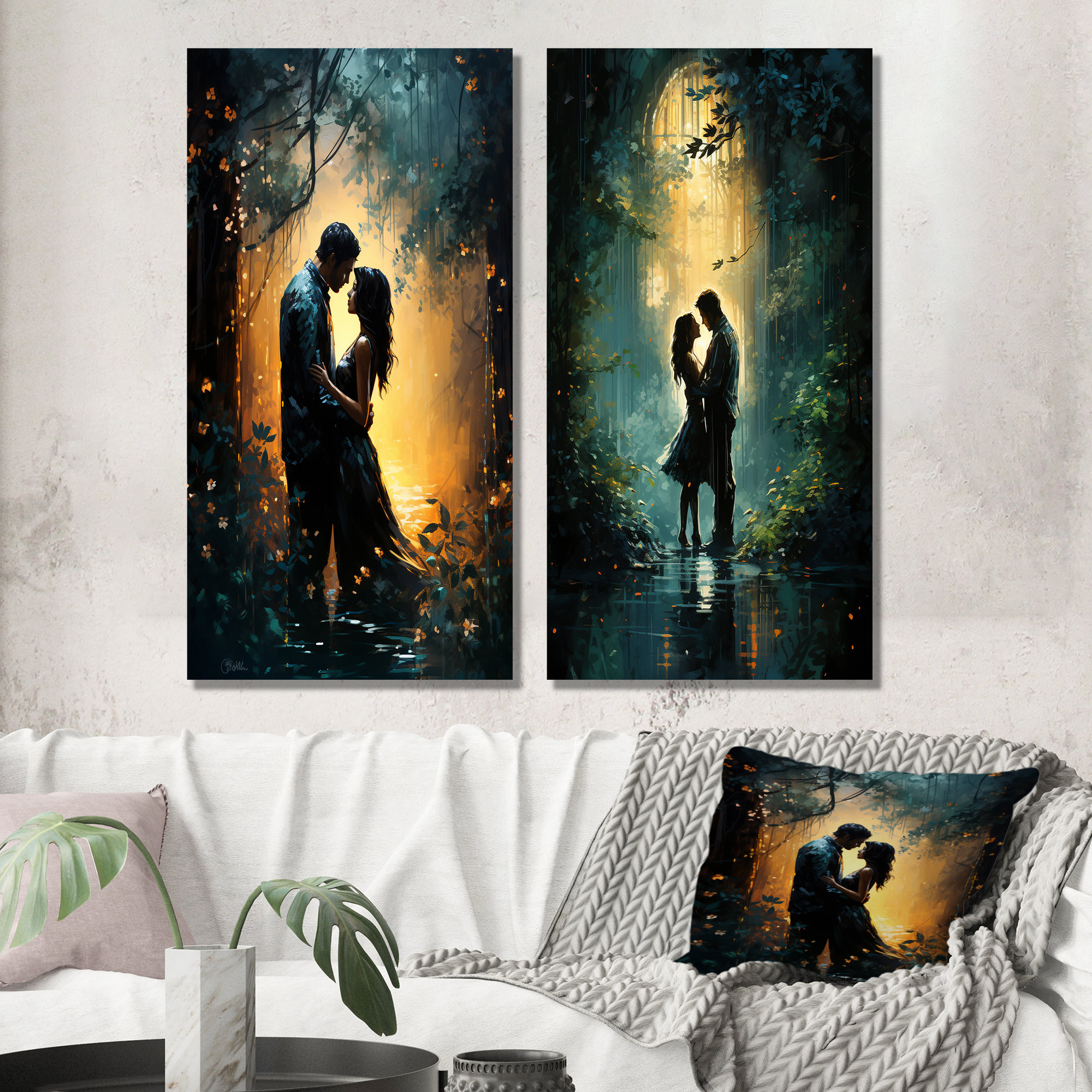 Red Barrel Studio® Twilight Tenderness Couple - Romantic Portrait Wall ...