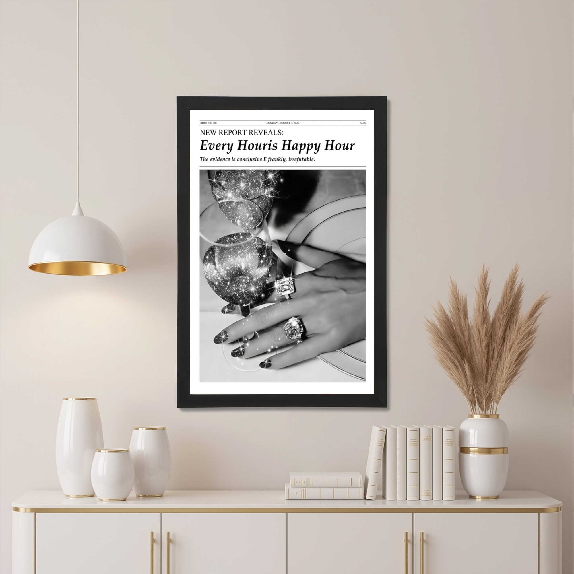 Winston Porter Every Hour Is Happy Hour Newspaper Print Canvas Wrapped ...