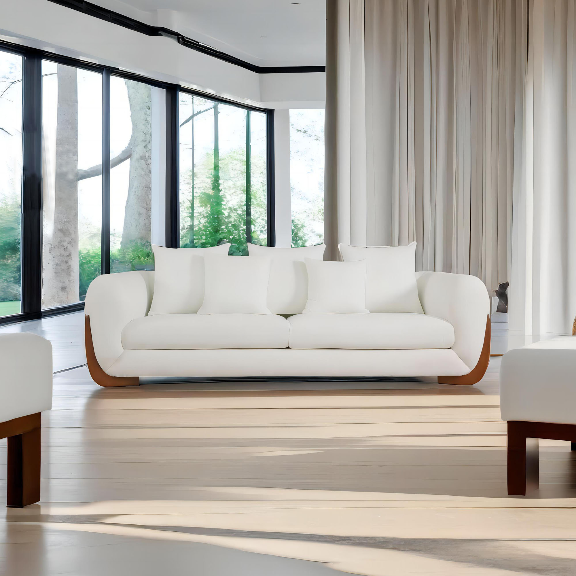 Ebern Designs White Couch Living Room Sectional Sofa - Wayfair Canada