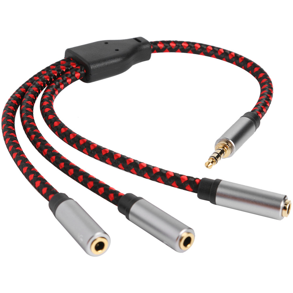 Homemaxs Headphone Audio Splitter Y Splitter Extension Cable 3-Way ...