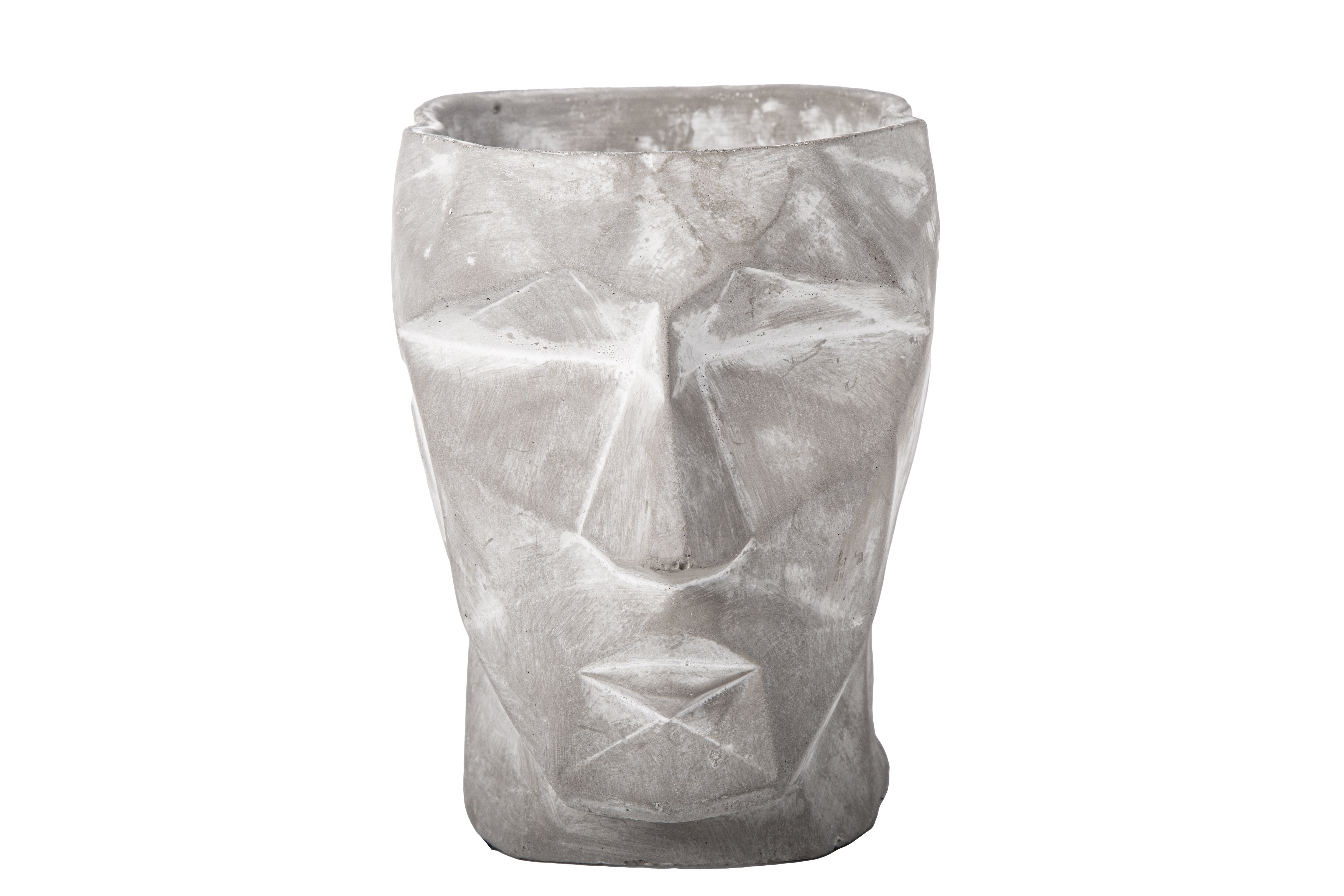 Trinx Cement Pixelated Man's Head Flower Pot Washed Concrete Finish ...