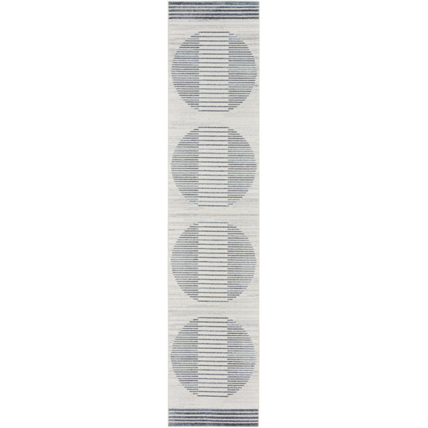 Wade Logan® Audrae Machine Washable Geometric Ivory Blue Area Rug ...