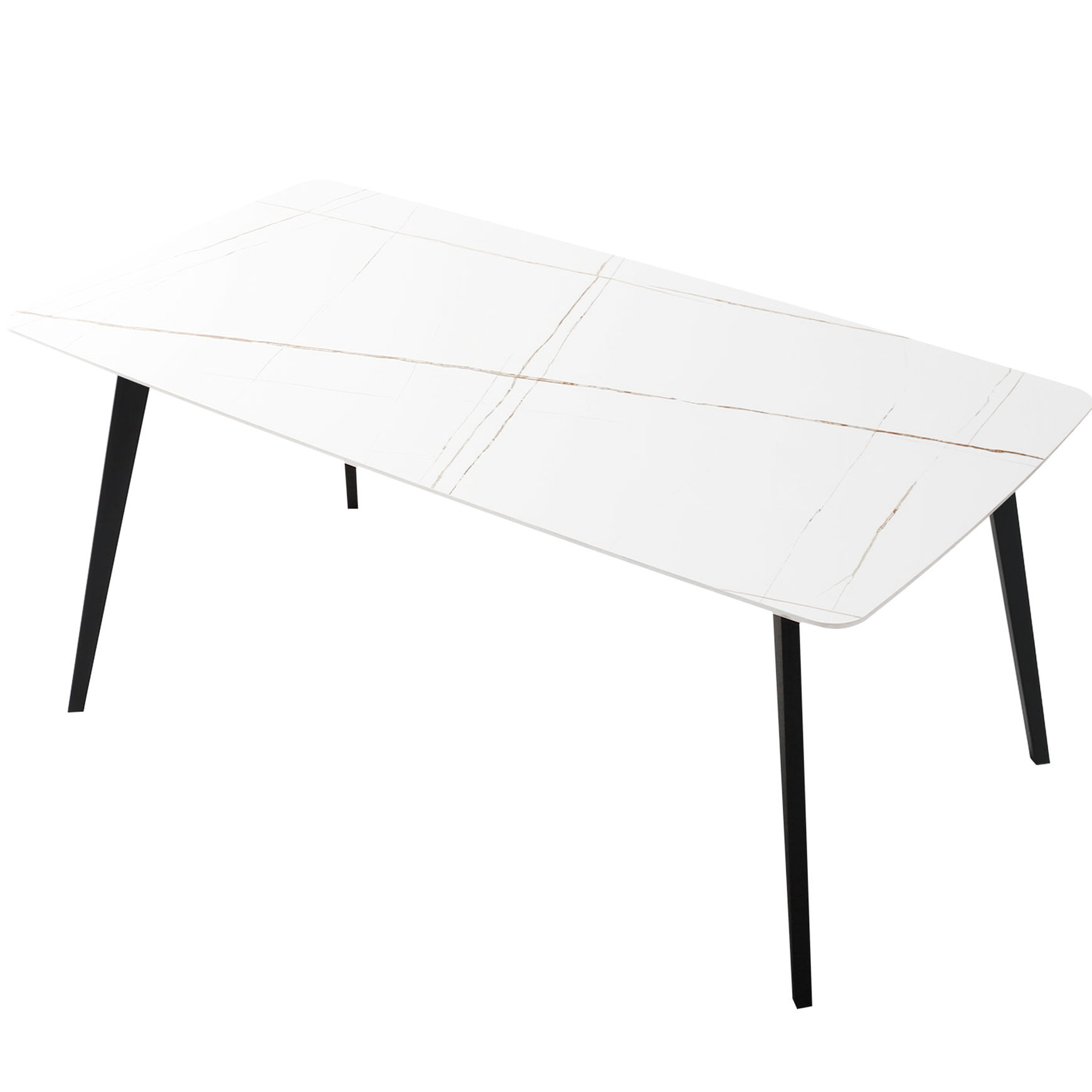 Hokku Designs 70" Porcelain Dining Table White, Enhances Space, Easy To ...