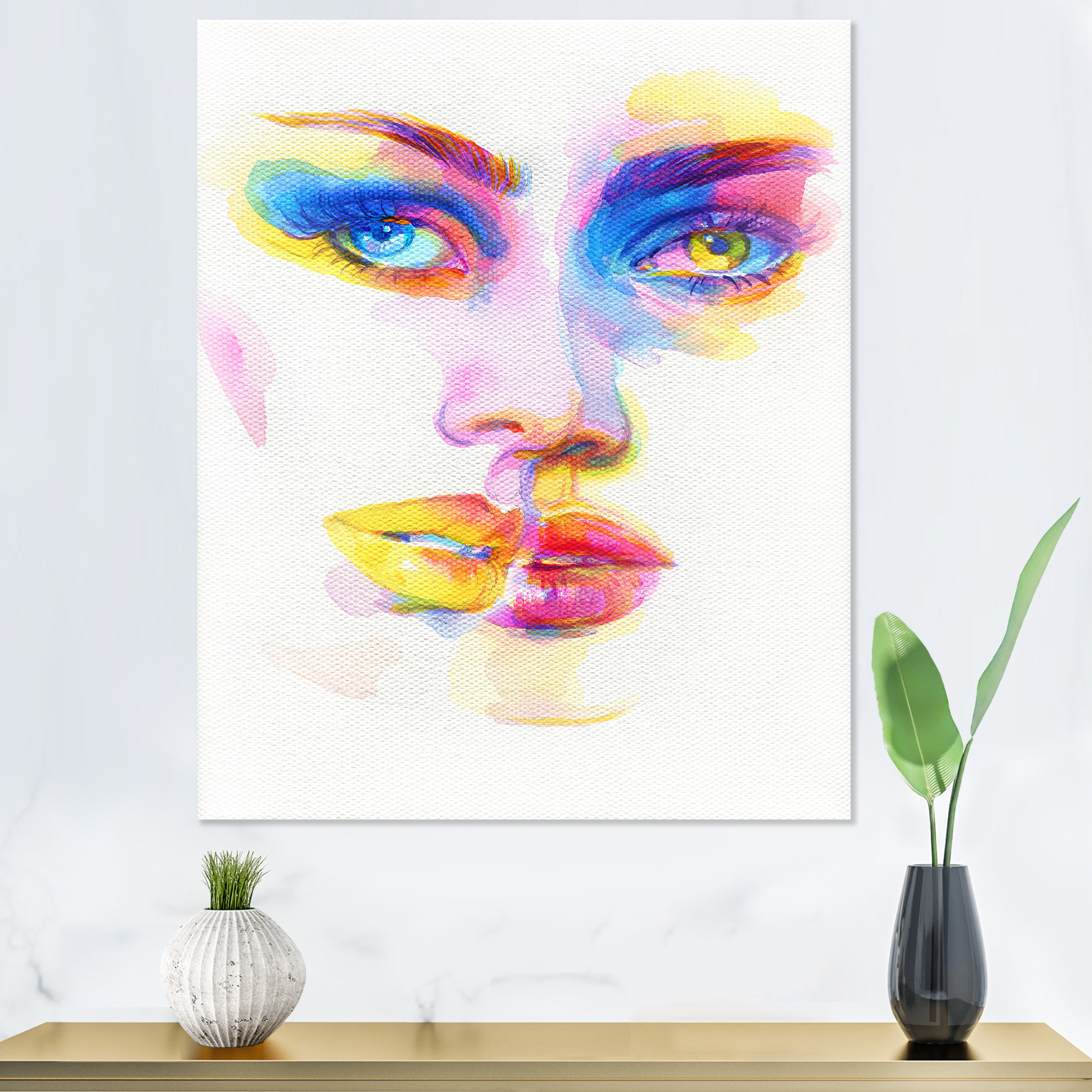 Mercer41 Kiss Of Fashion Models With Vivid Make Up - Glam Canvas Wall ...