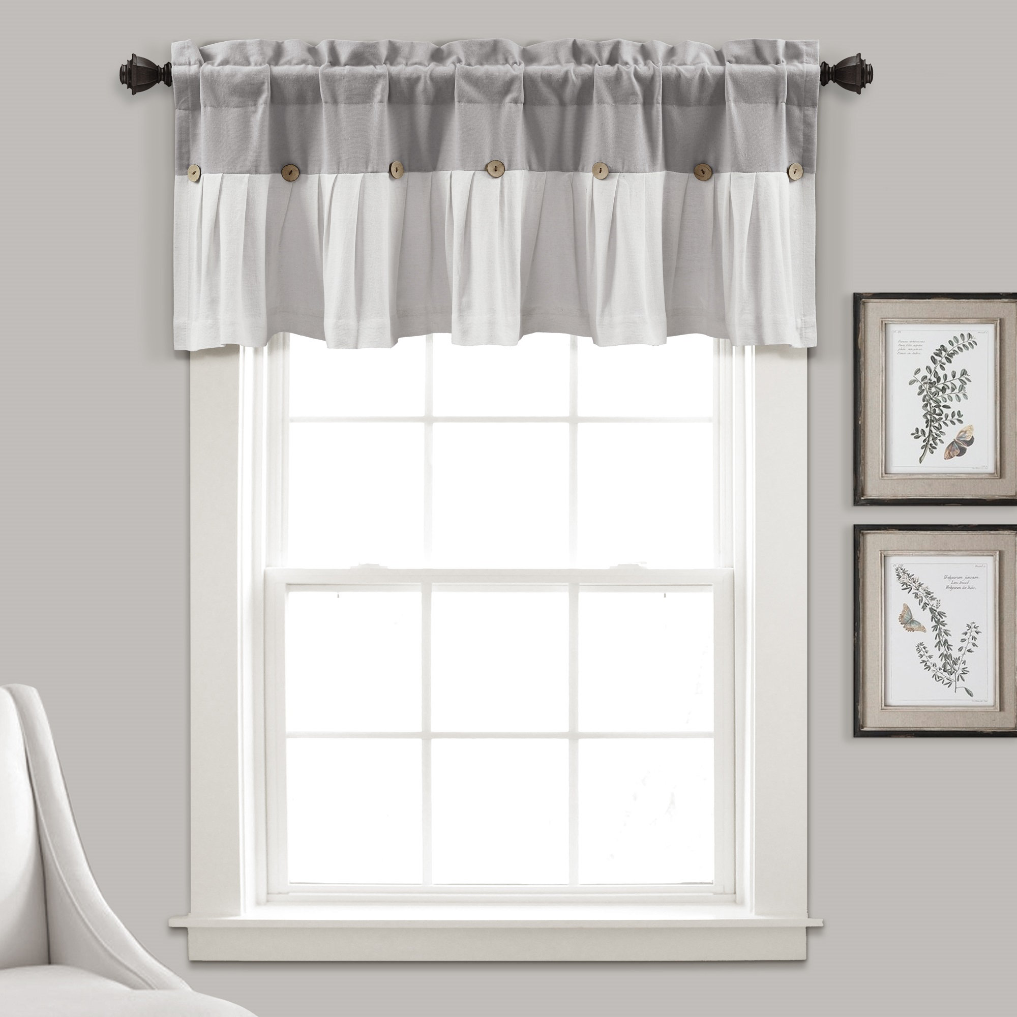 Lush Decor Solid Color Linen Tailored Window Valance | Wayfair