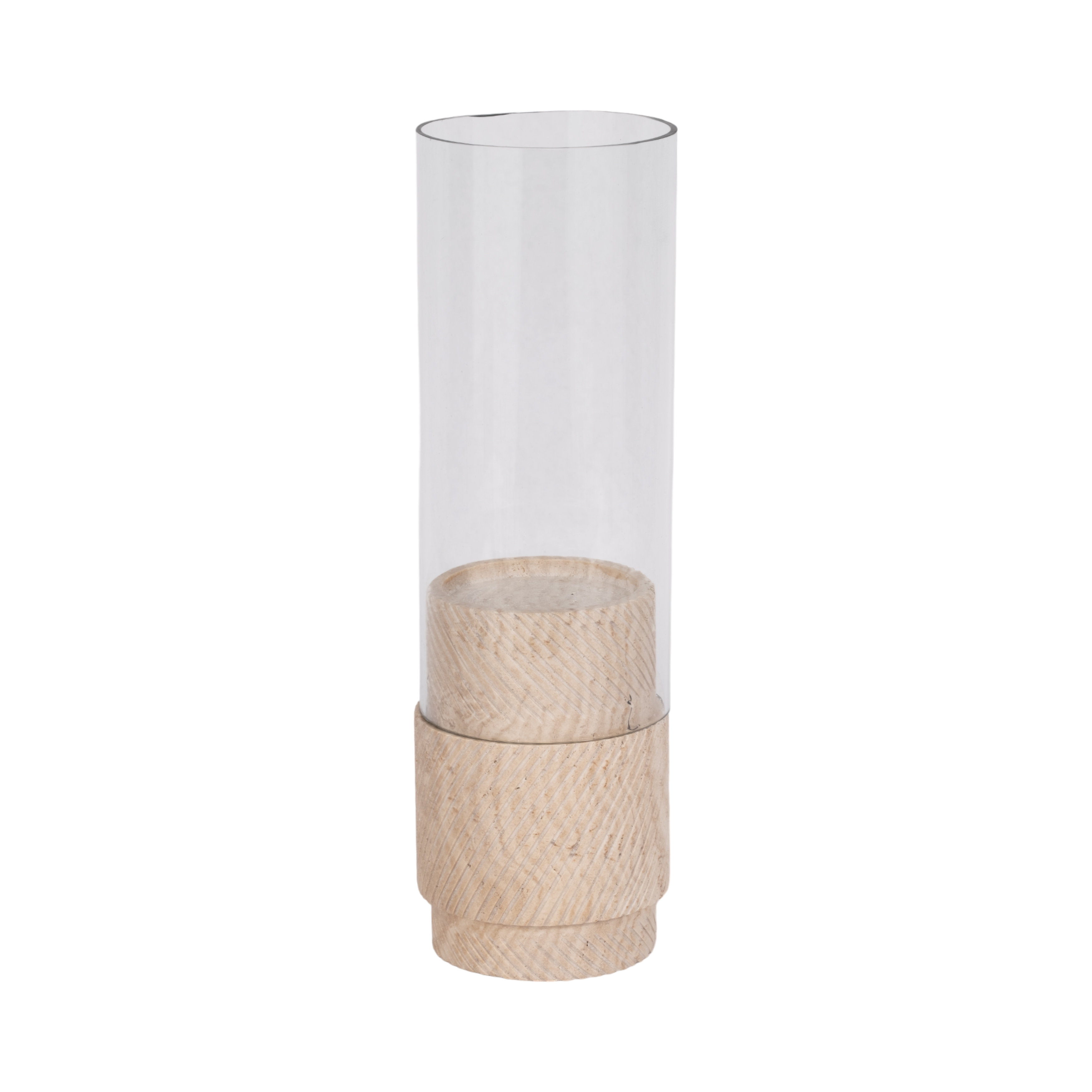 Loon Peak® Travertine Beige Cylinder Hurricane Holder | Wayfair