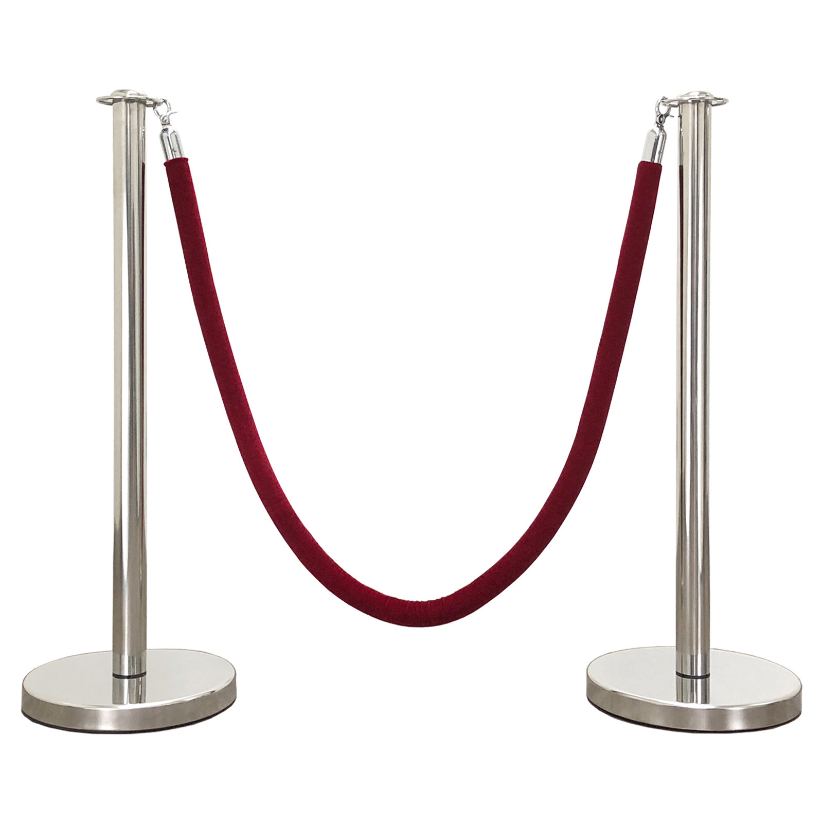 VIP Crowd Control Rope Stanchion (2 Mirror Flat Top/Flat Base + 6 ...