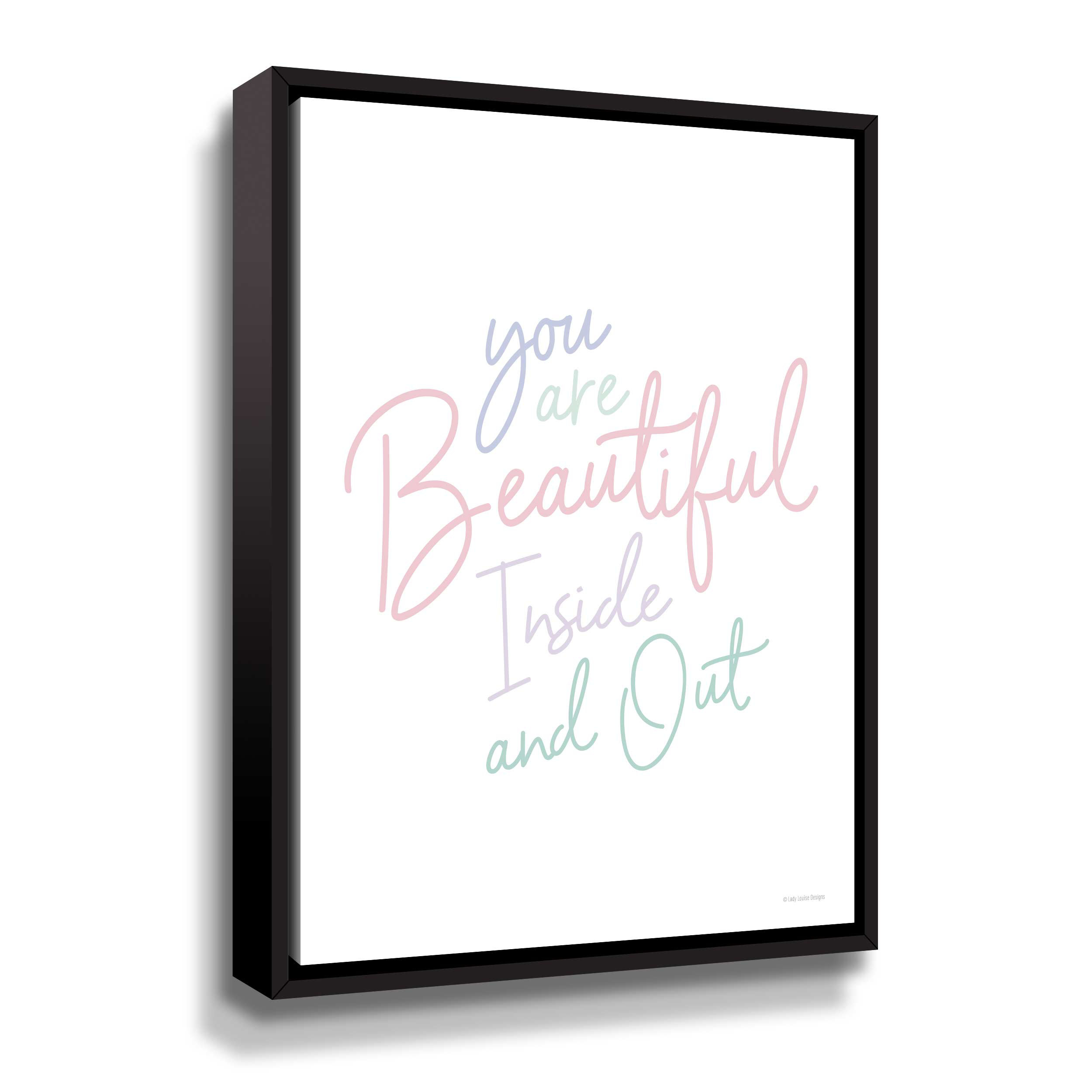 ArtWall Beautiful - Floater Frame Textual Art on Canvas | Wayfair