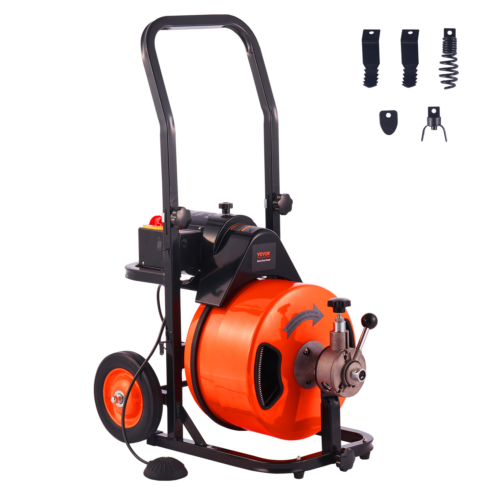 VEVOR Drain Cleaner Machine Electric Drain Auger 100 FT x 1/2 In Auto ...