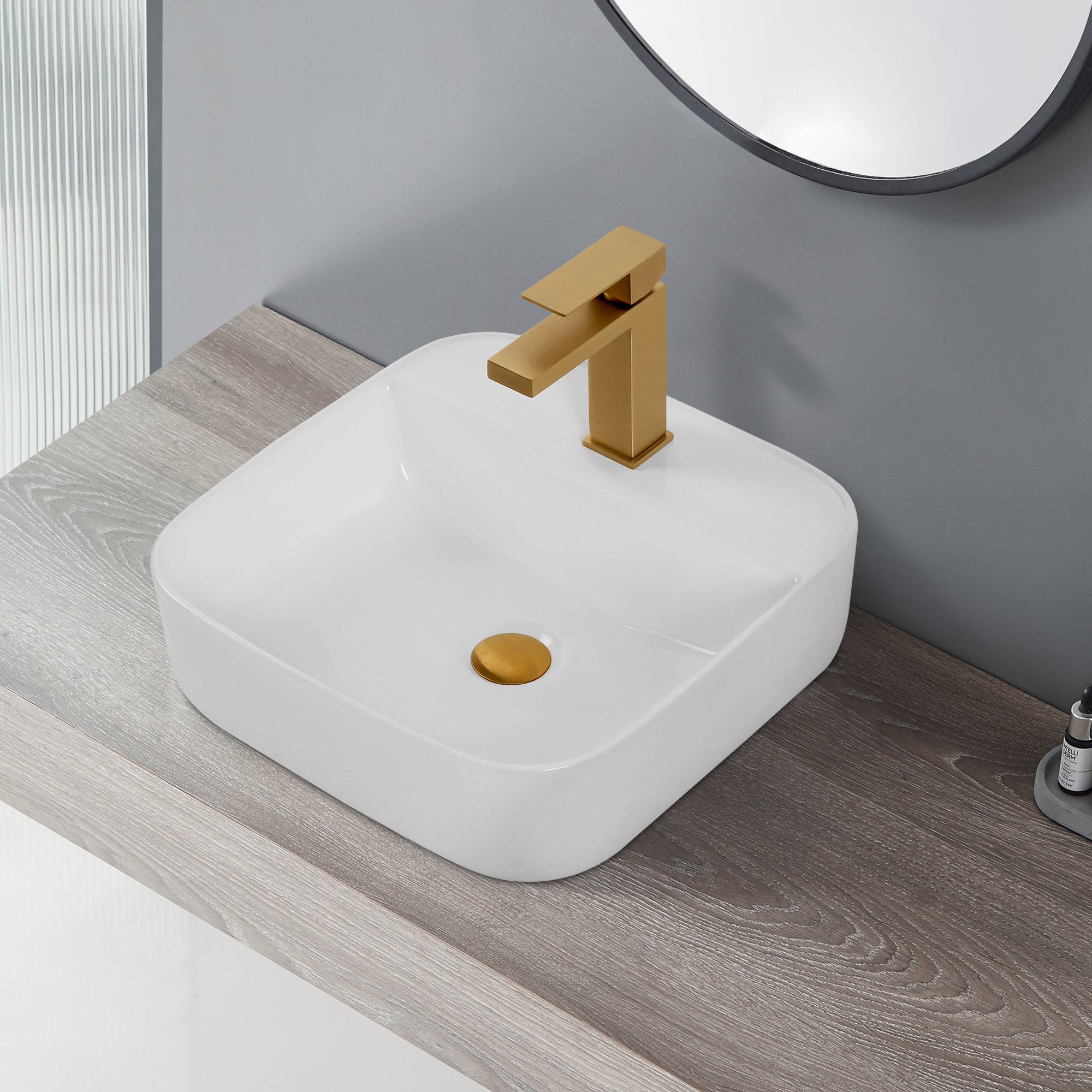 CHENGGUHENGXIN Bothwa Home Square Counter Top Wash Basin (White Finish ...