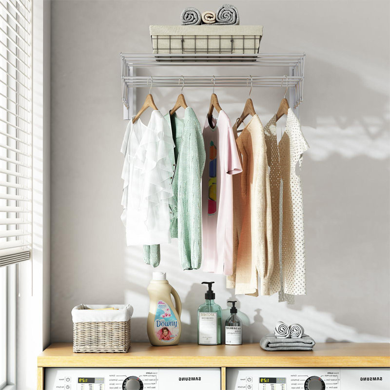 Rebrilliant Aluminum Foldable Wall-Mounted Drying Rack | Wayfair