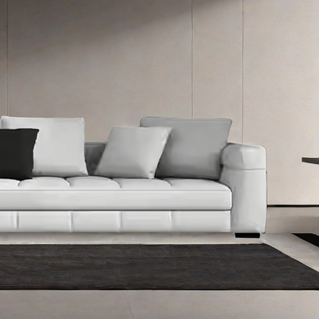 ComfySofa.s Large flat straight row minimalist fabric sofa | Wayfair