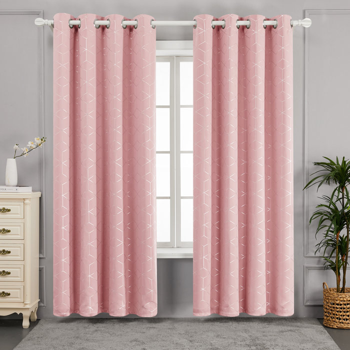 Deconovo Silver Diamond Pattern Curtain Pair | Wayfair