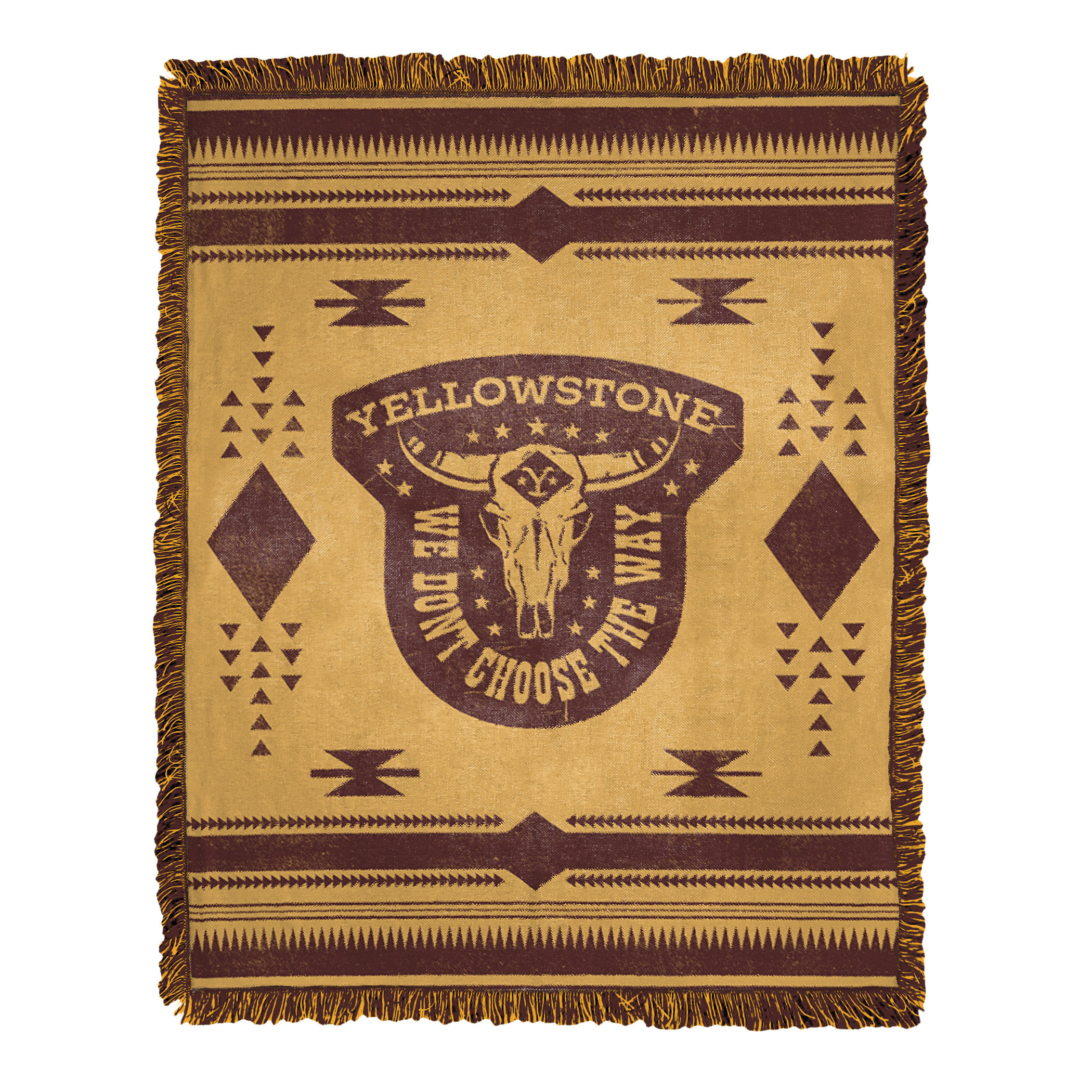 Northwest Paramount Yellowstone Steer Skull Jacquard Throw Blanket, TV ...