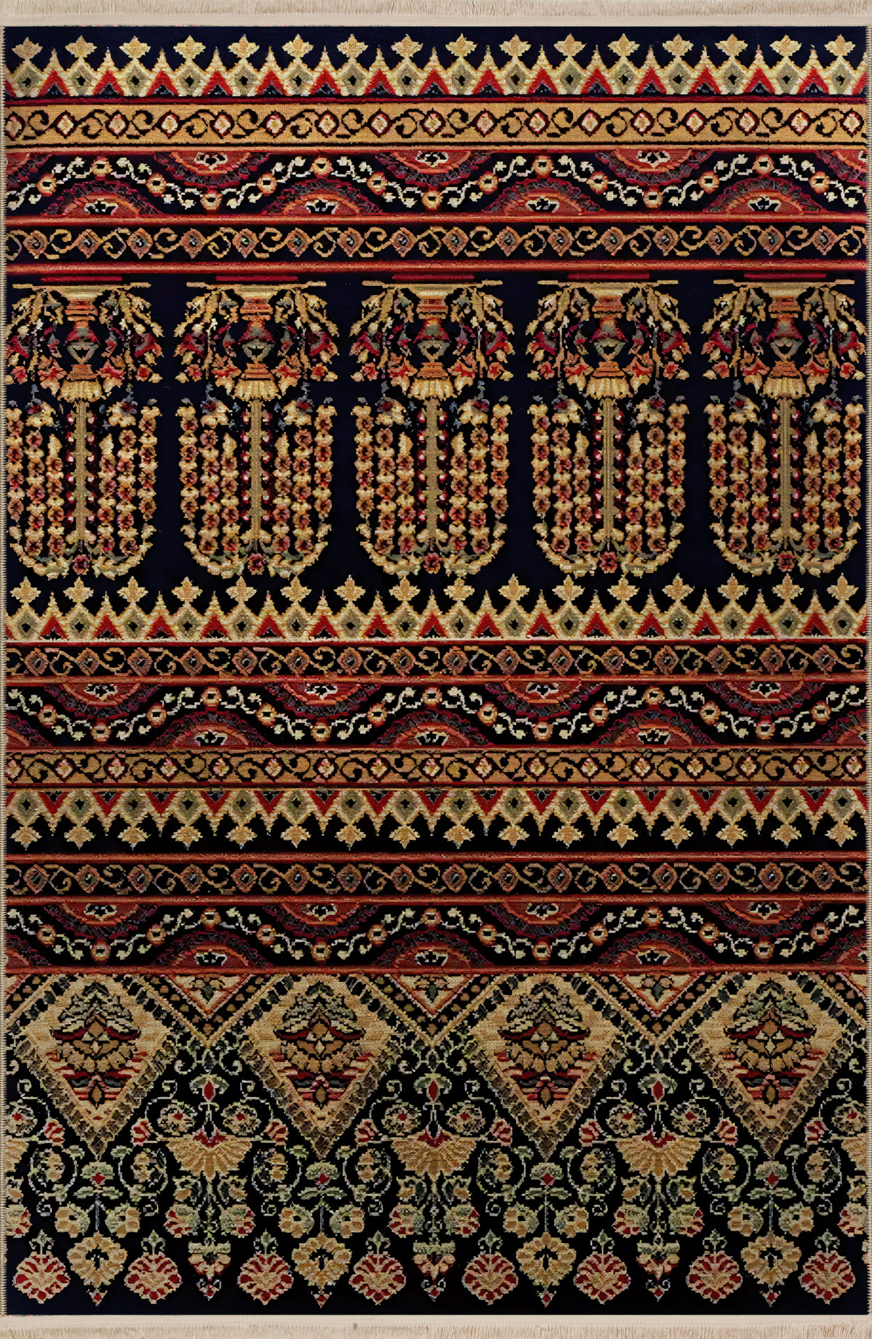 Bungalow Rose Dark-Toned Multi-Colored Mixed Shape Ethnic Patterned ...