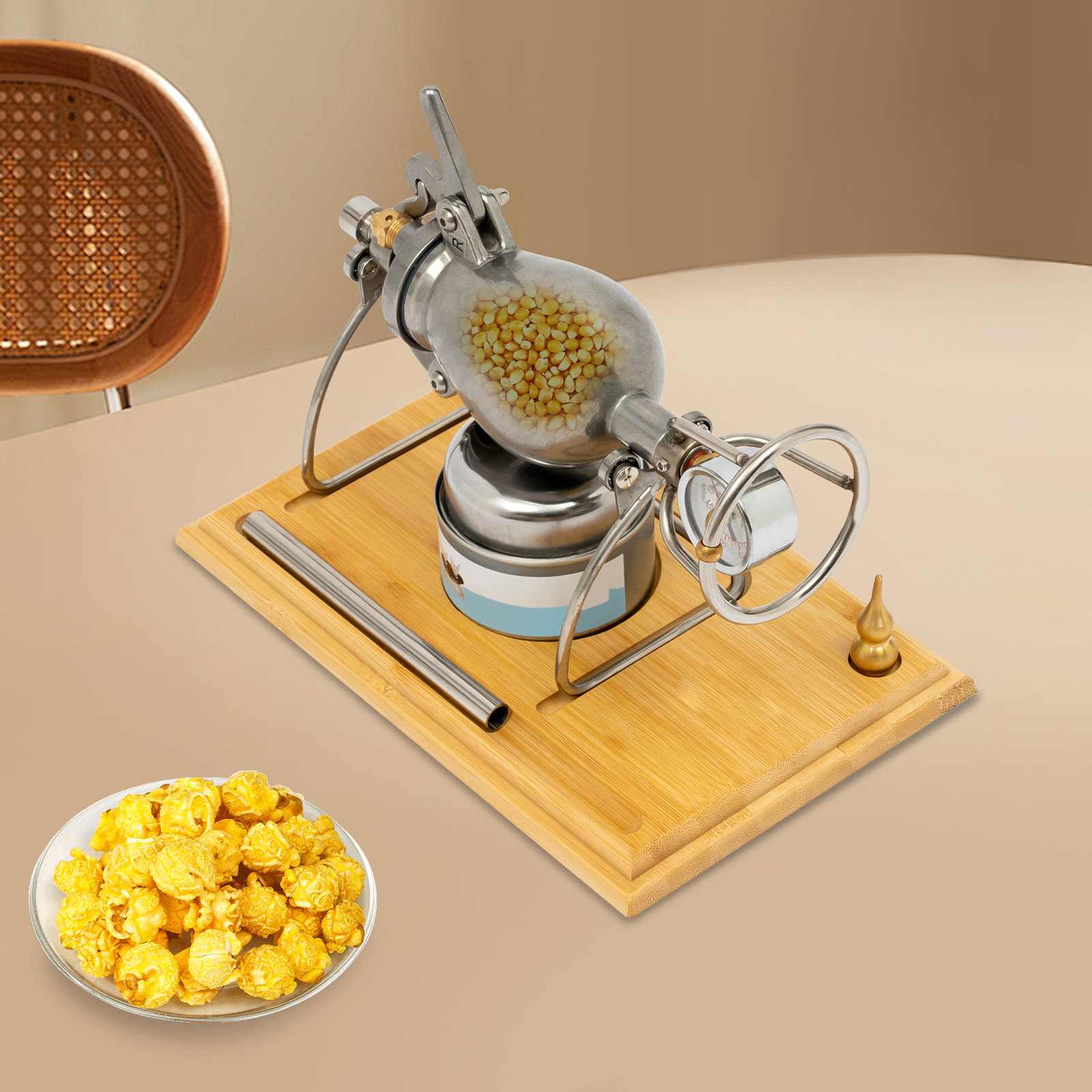 JOYDING Stainless Steel Popcorn Machine Small Vintage Popcorn Machine ...