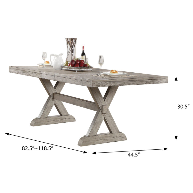Gracie Oaks Zanayla Extendable Trestle Dining Table | Wayfair