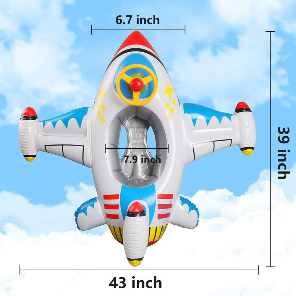 VIKICHER Baby Inflatable Pool Float Swimming Float Boat With Steering ...