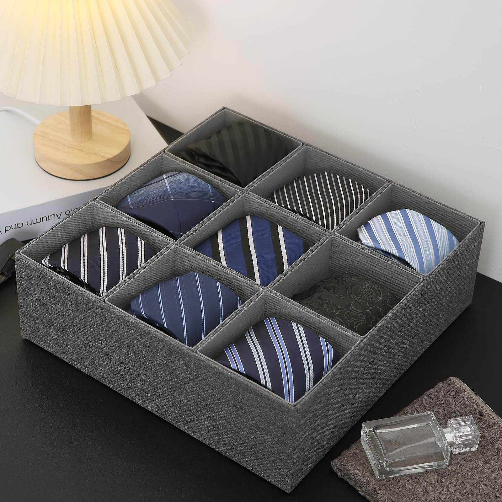 Hokku Designs 9 Section Drawer Organizer For Belts Ties, Dresser ...