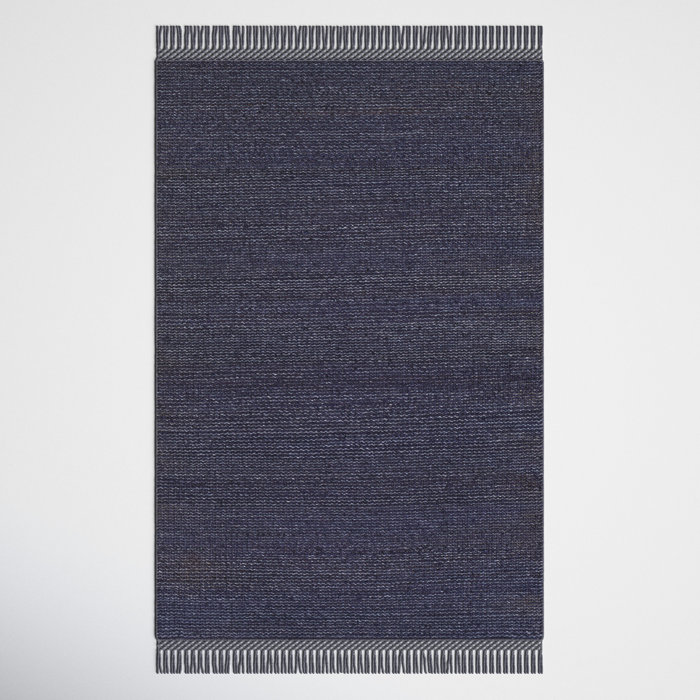Blume Handwoven Dark Navy/White Area Rug & Reviews | Joss & Main