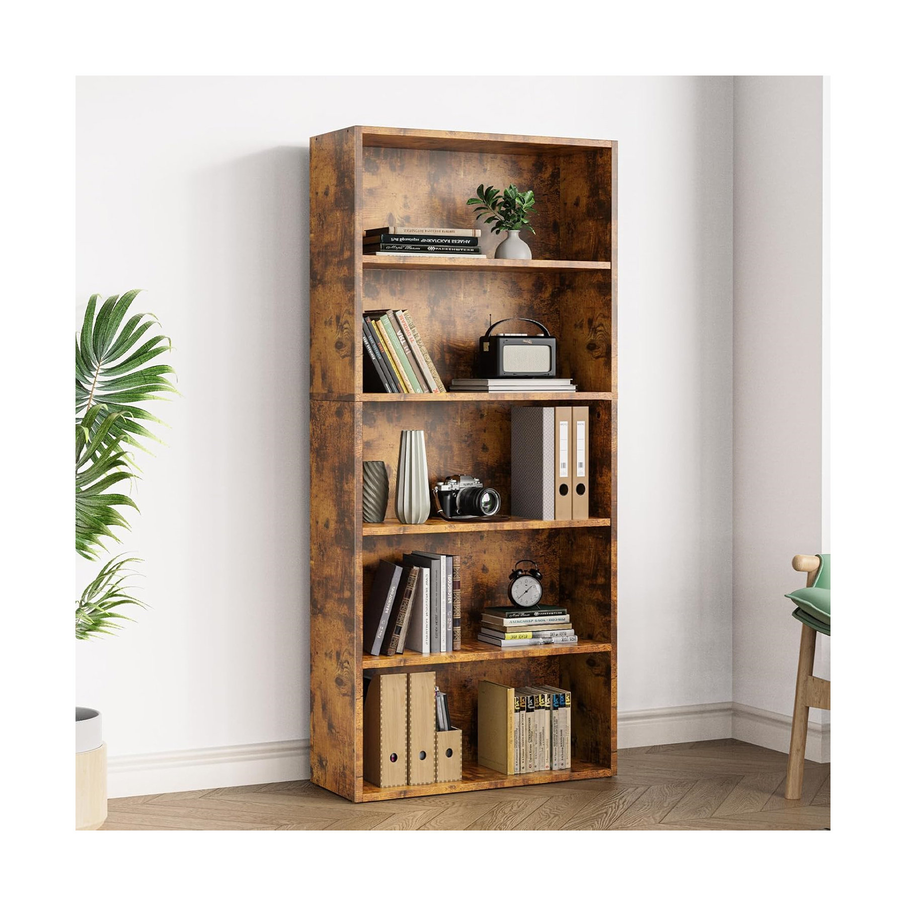 Millwood Pines Bookshelves - Industrial Large Tall Floor Standing Open Bookcase, Reliable Shelf ...