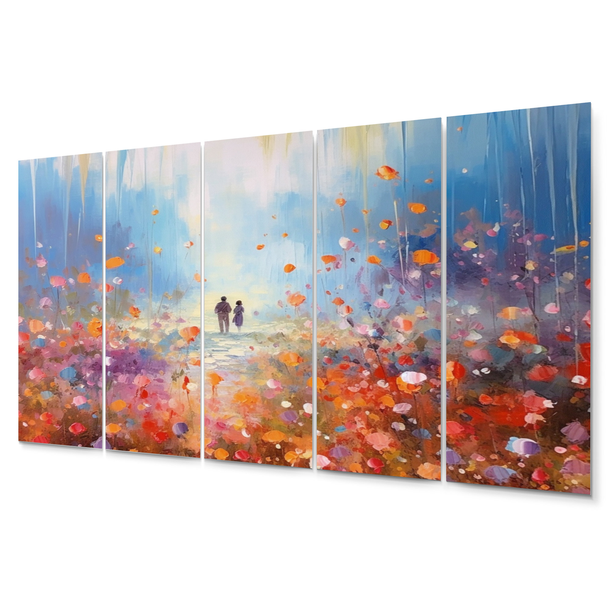 Design Art Couple Walking In Artful Romance - Couple Metal Wall Decor ...