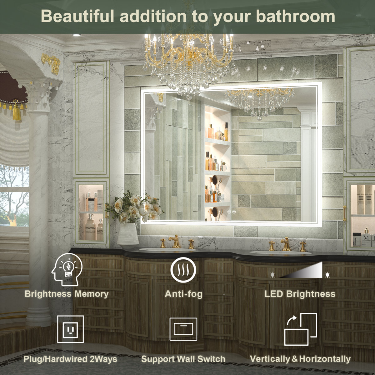 Ivy Bronx Astra Frontlit LED Lighted Bathroom Vanity Mirror Anti Fog ...