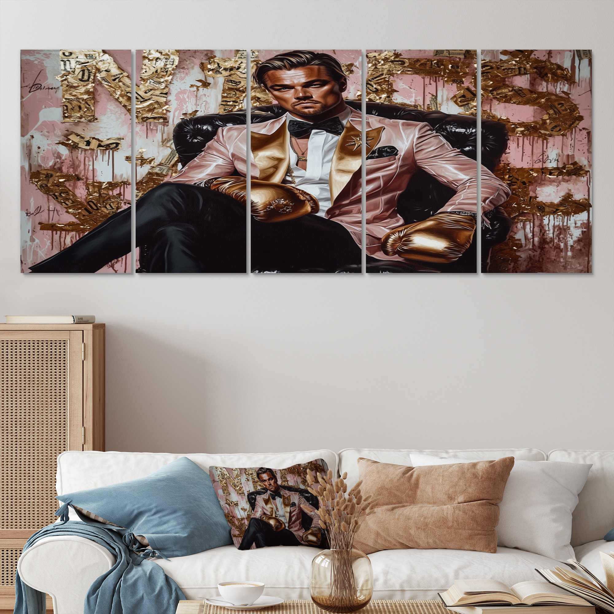 Design Art Wolf Of Wall Street Classy Boxer In Pink - Man Canvas Wall ...