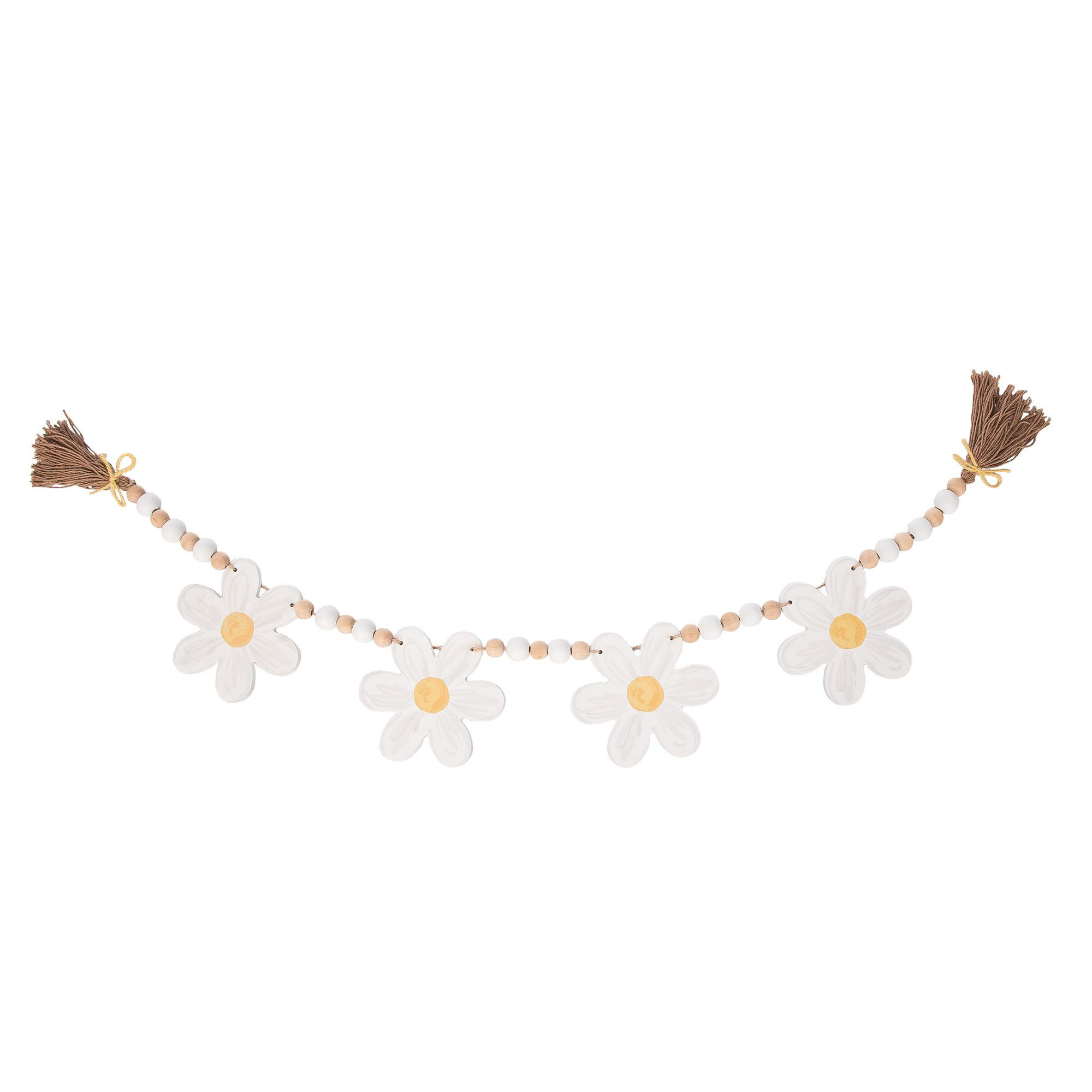 Highland Dunes MDF Beads With Daisies Home Decorations Spring | Wayfair