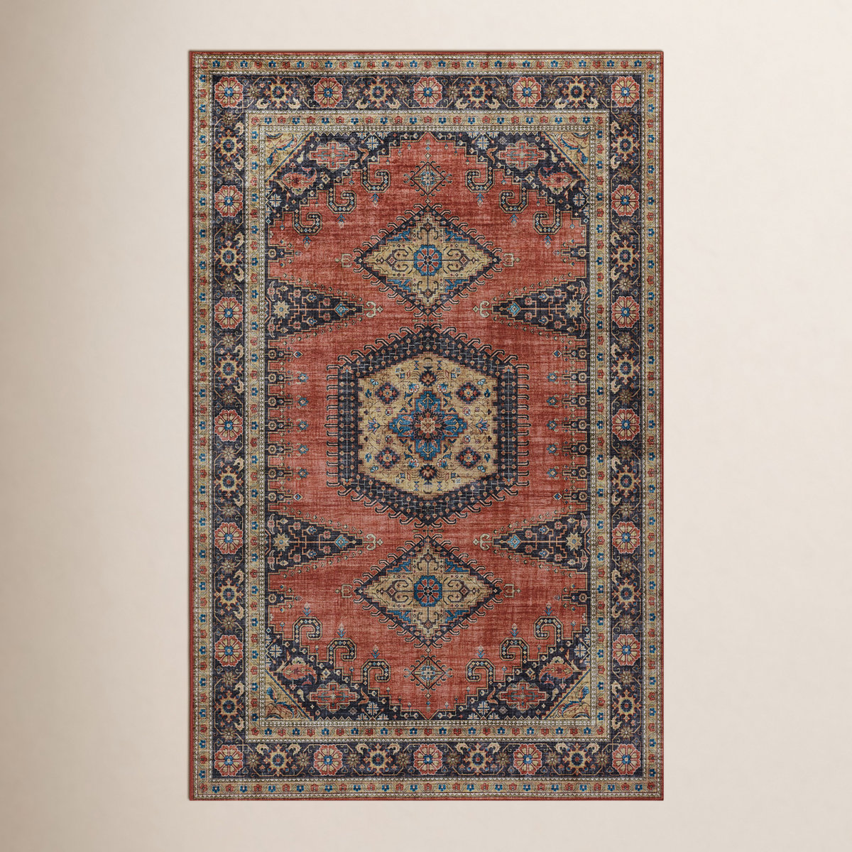 Birch Lane™ Avonmore Oriental Machine Woven Polyester Area Rug in Red ...