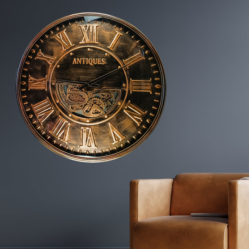 THE GEARS CLOCK Wall Clock with Real Moving Gears LU-LI_ 40 in Round ...