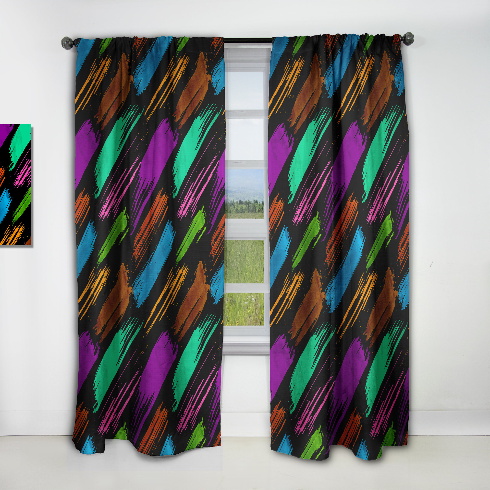 East Urban Home Colour Retro Paint mark - Abstract Vintage Blackout ...