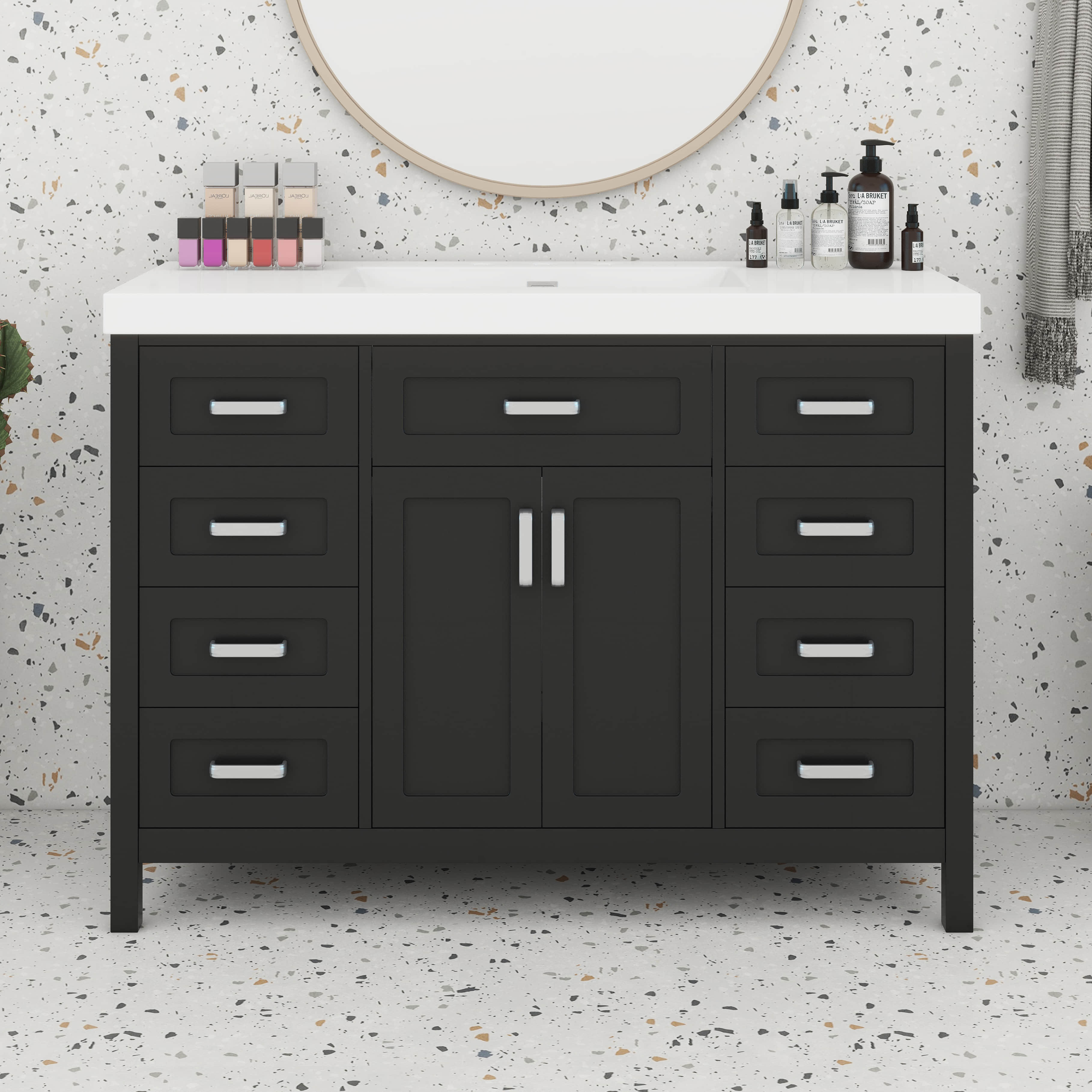 Latitude Run® 48 Inch Bathroom Vanity With Sink, Single Sink With 2 ...