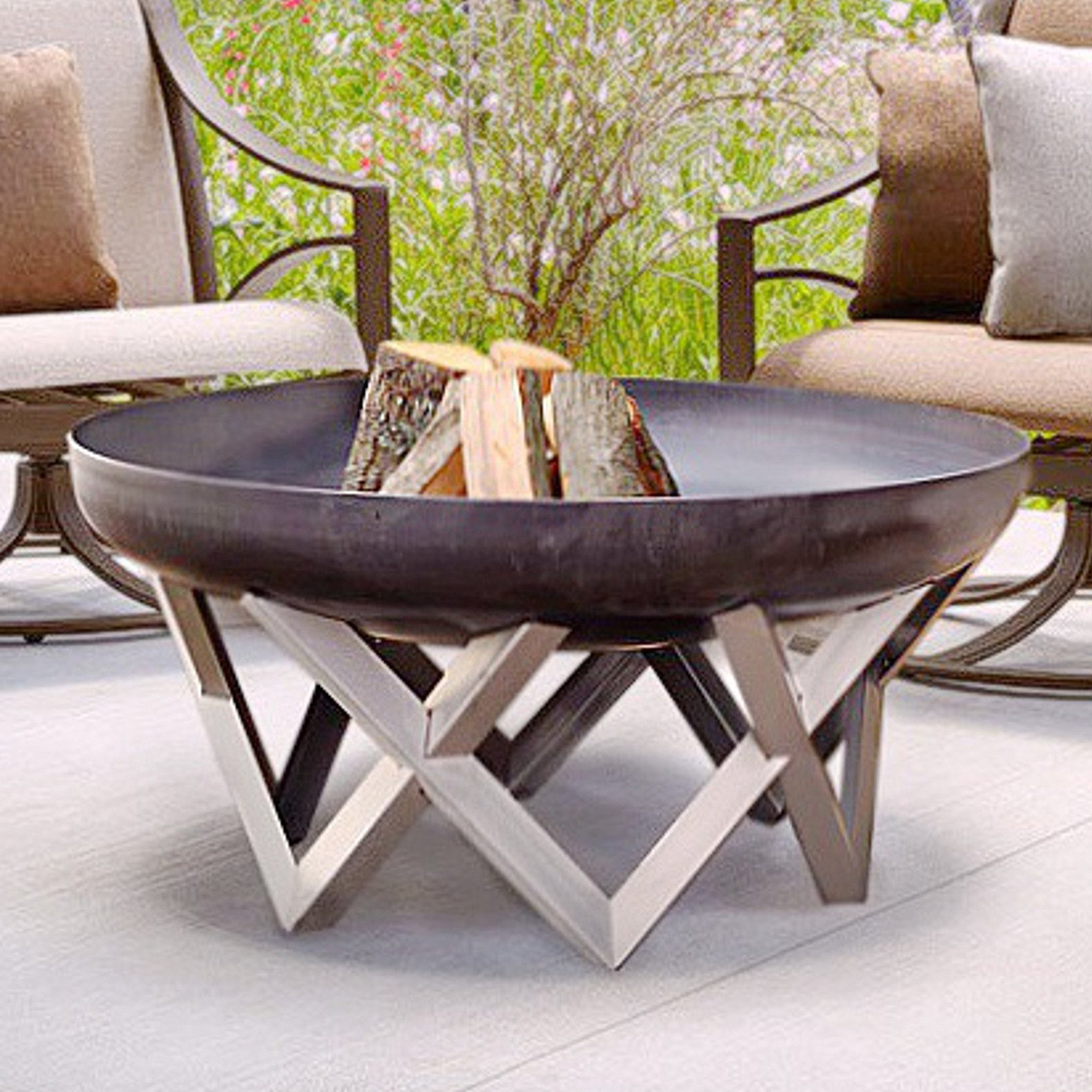 Wrought Studio™ Corsica Stainless Steel Wood Burning Fire Pit & Reviews ...