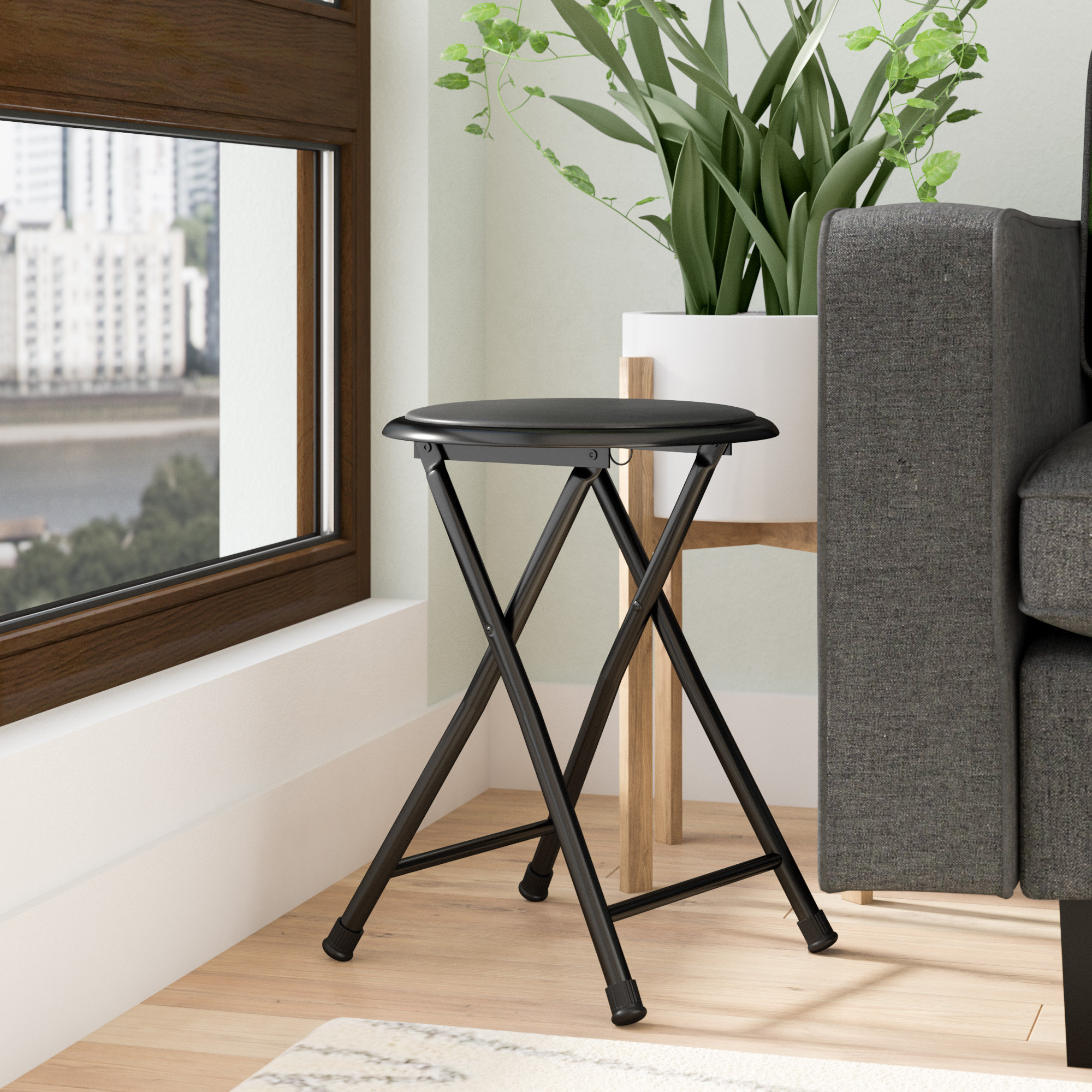 Wade Logan® Aloy Backless 18-Inch Folding Stool with 225lb Capacity 2 ...