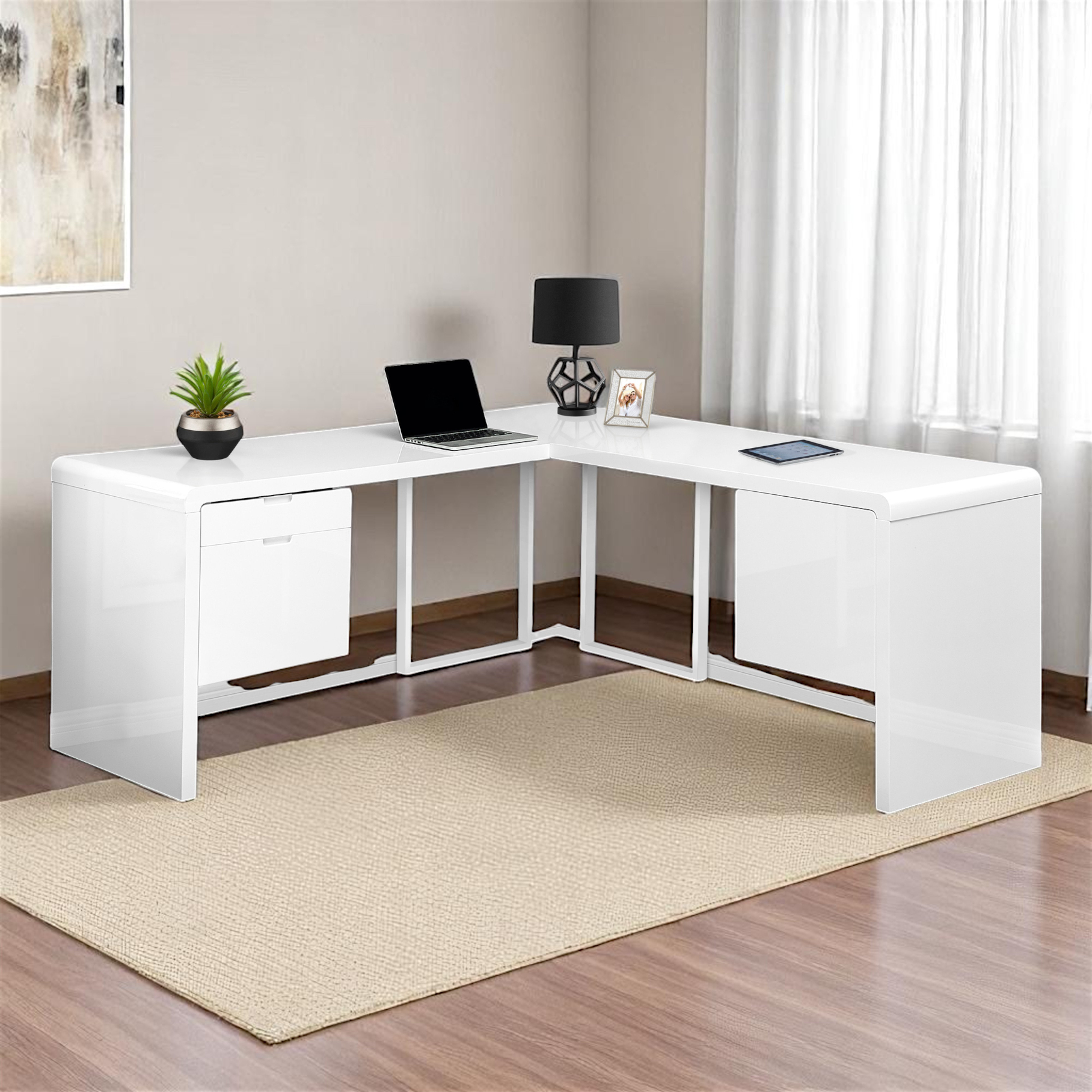 Hokku Designs Loafey Corner L Shape Modern Computer Desk | Wayfair