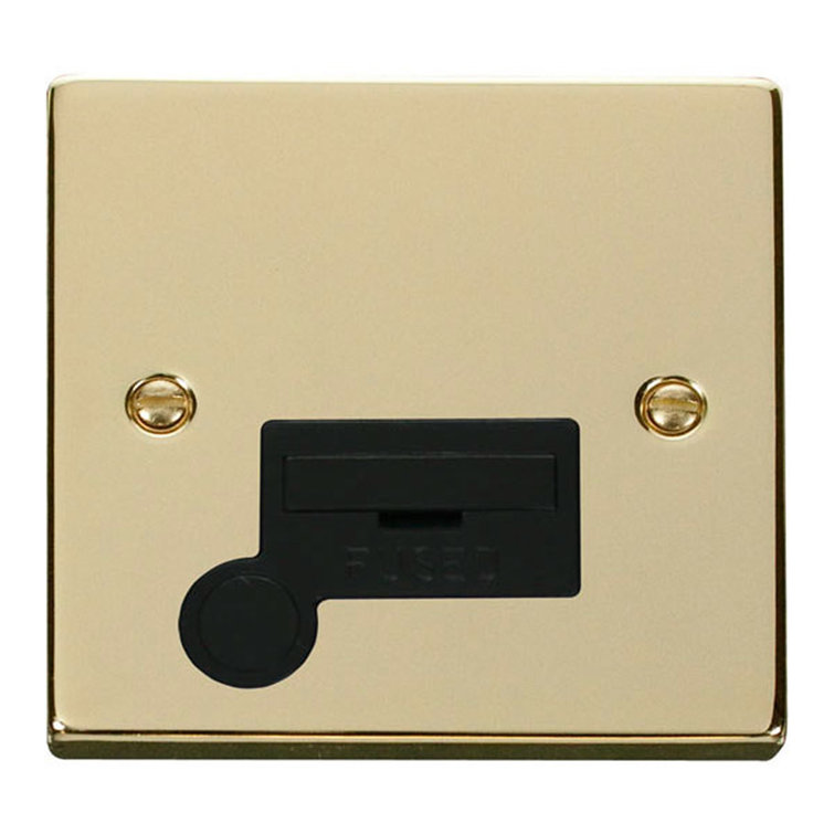 Marlow Home Co. Anthwan Polished Brass 13A Fused Connection Unit with ...
