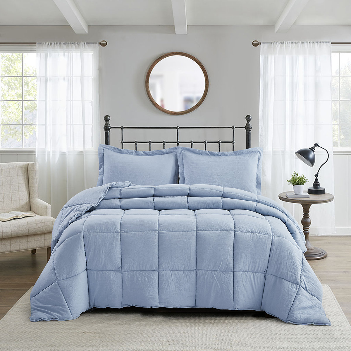 Homechoice International Group SALOMON Pre-washed Microfiber Reversible ...