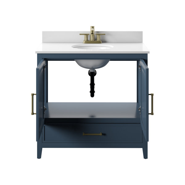 Sand & Stable Brecken 36'' Single Bathroom Vanity with Stone Top ...