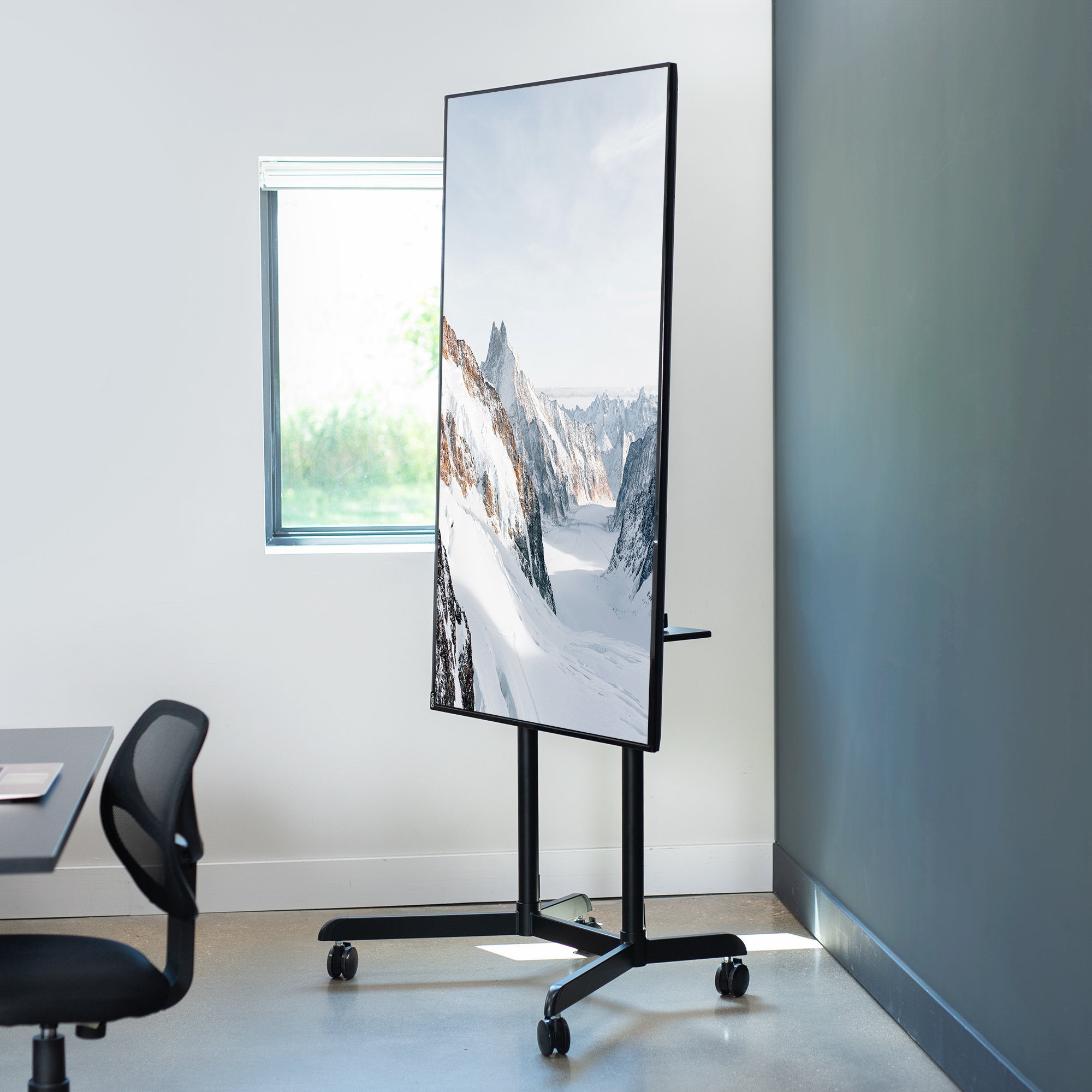 Vivo Black Floor Stand Mount with Shelving, Holds up to 154 lbs ...