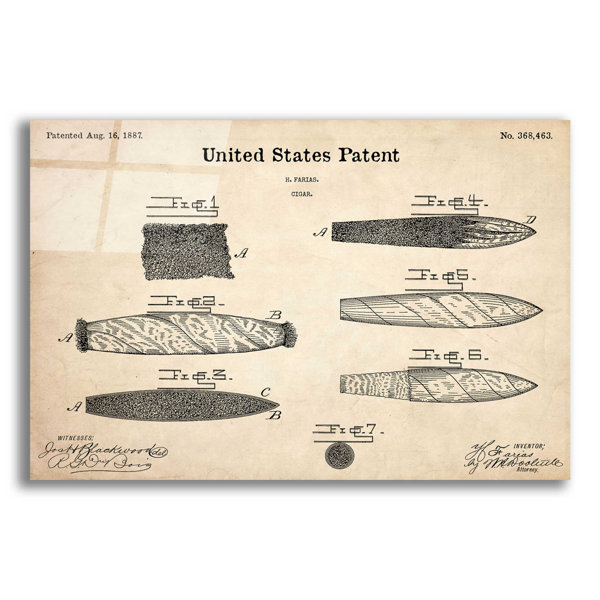 Williston Forge " Cigar Blueprint Patent Parchment " by Official US ...