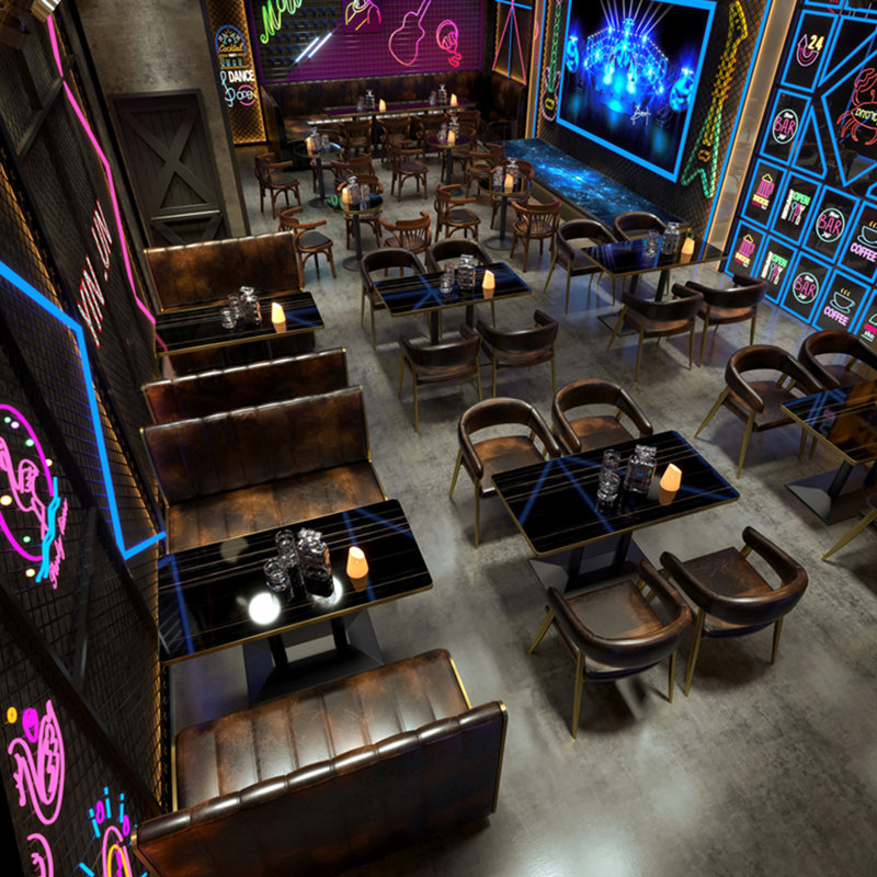 Canadian Linen Vintage Industrial style bar restaurant cafe bench | Wayfair