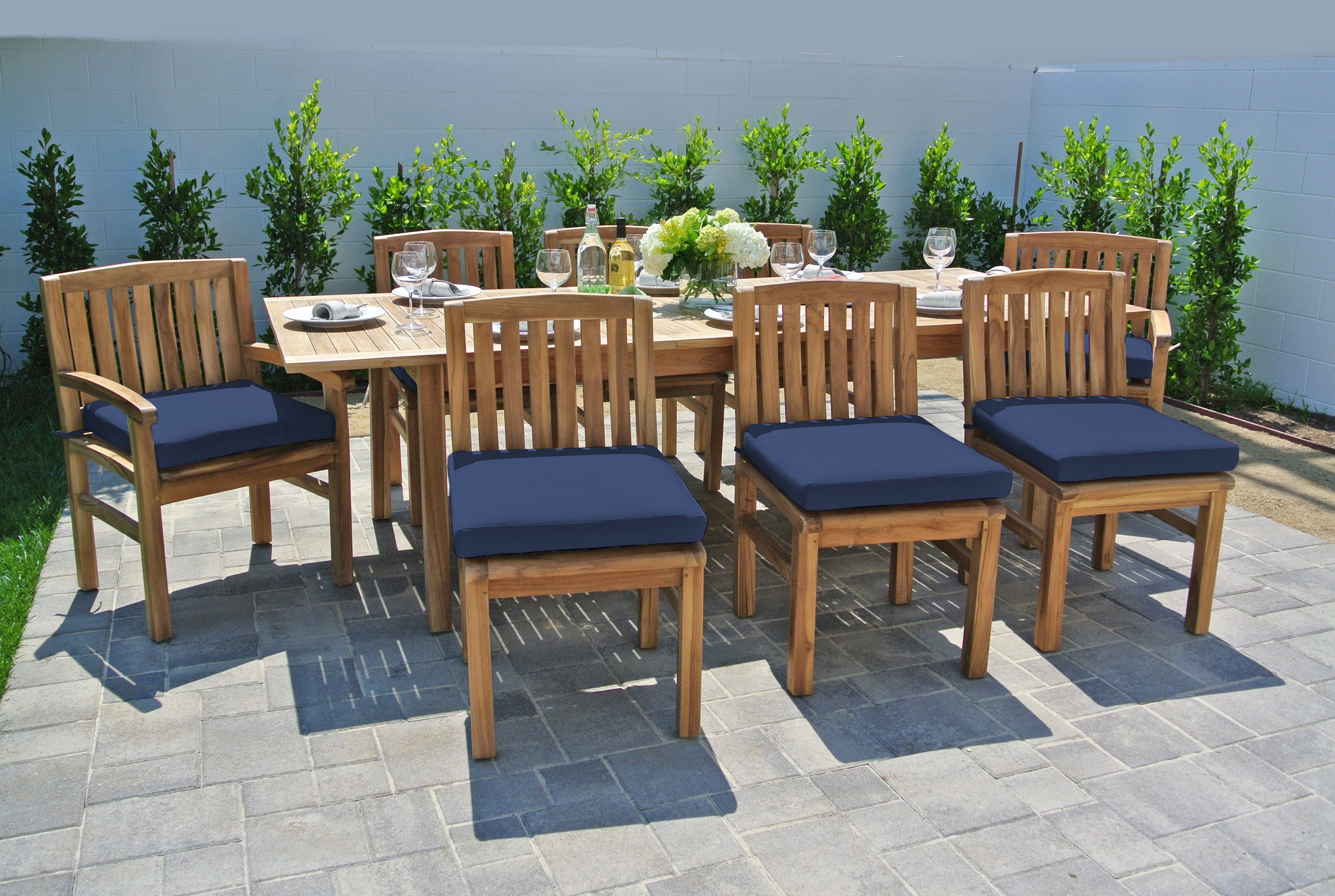 Willow Creek Designs Huntington 9pc Teak Dining Set With Expansion ...