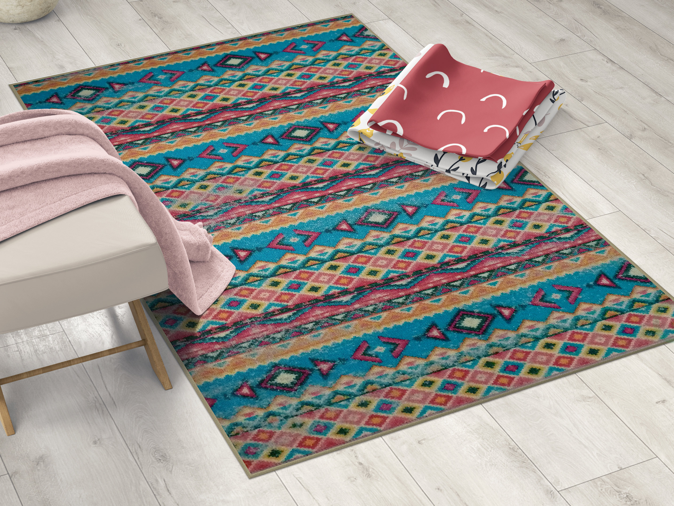 Foundry Select Goyette Southwestern Turquoise Area Rug - Wayfair Canada