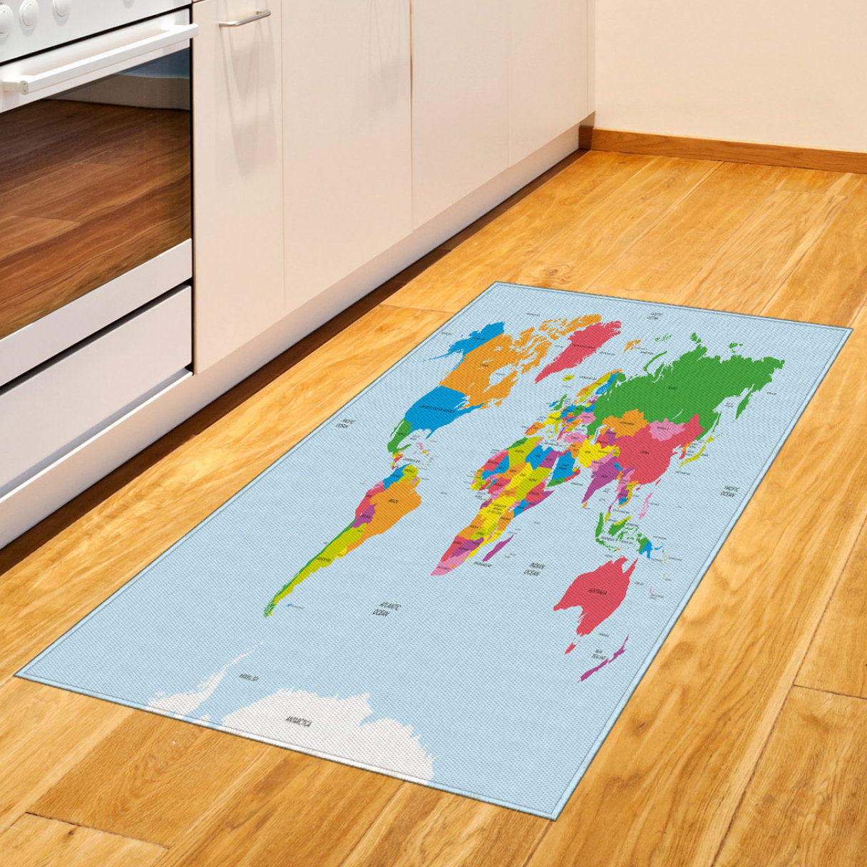 East Urban Home Map High Density Long Fiber Poly Threads Decorative ...