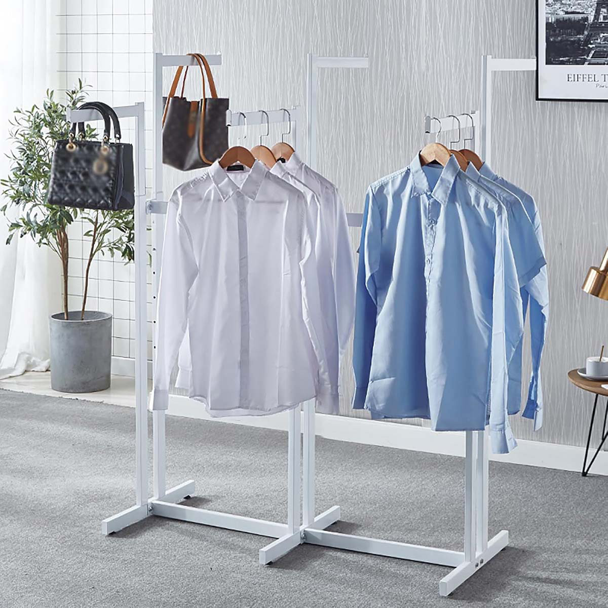 17 Stories Floor Standing Metal Garment Rack - Heavy Retail Display ...