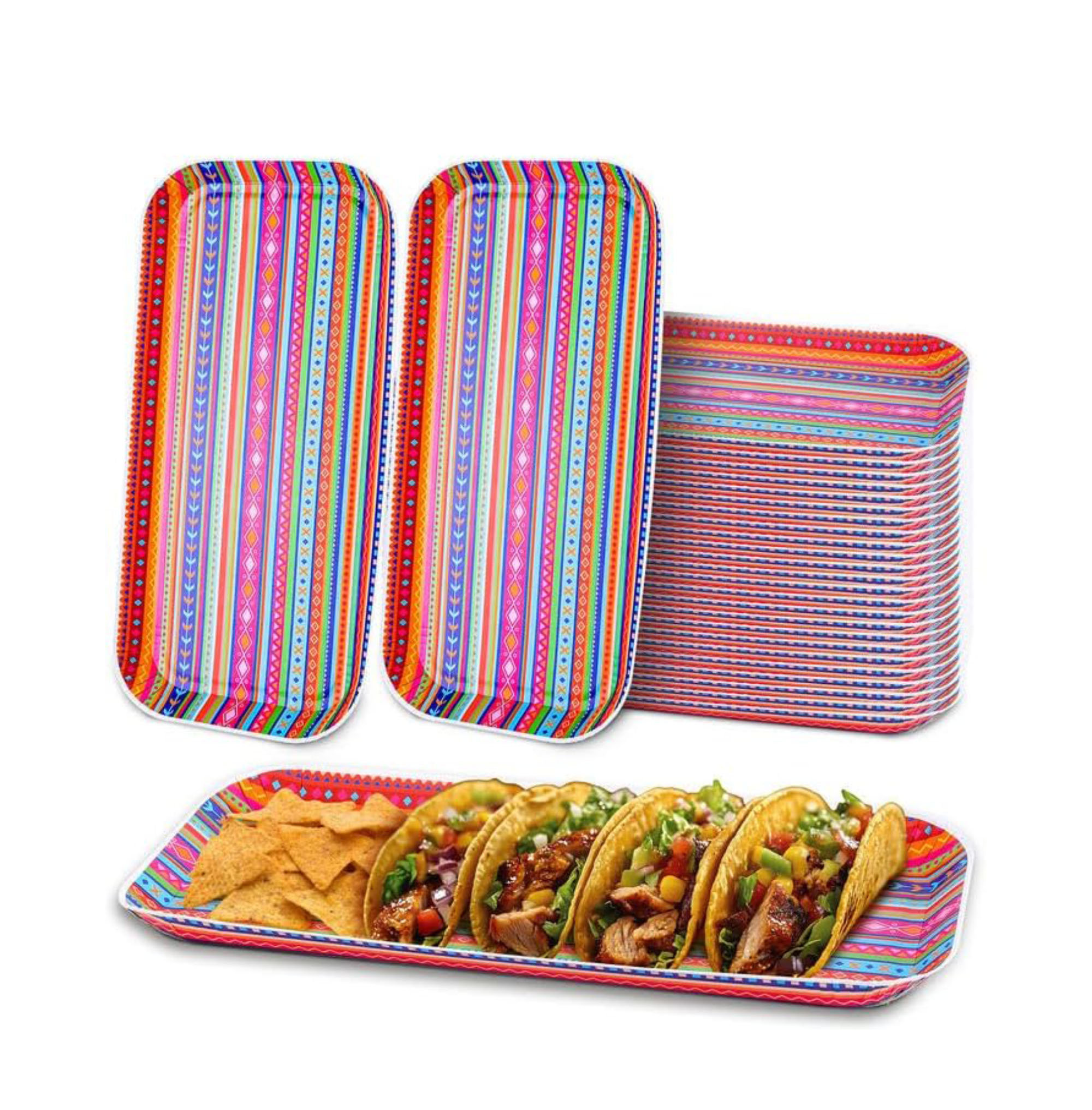 Ivy Bronx 24 Pcs Food Serving Trays, Small Size 10.6'' x5'', Paper ...